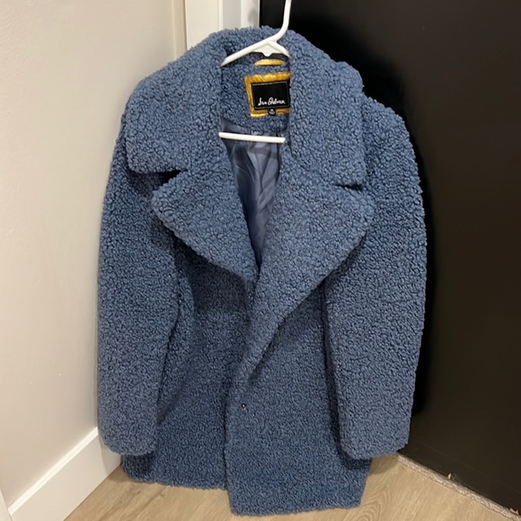 Sam Edelman | Jackets & Coats | Sam Edelman Blue Teddy Coat | Poshmark